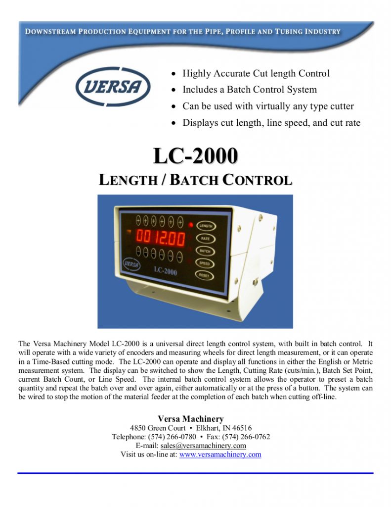 Accessories | Versa Machinery