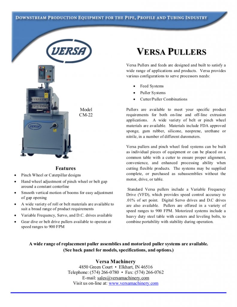 Pullers (VFD) CM-22 photo | Versa Machinery