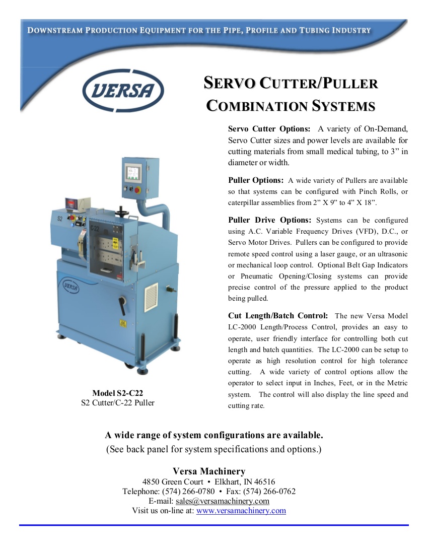 Servo/VFD | Versa Machinery